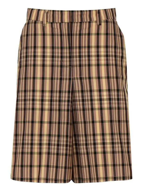 SEMICOUTURE Plaid Shorts - Beige