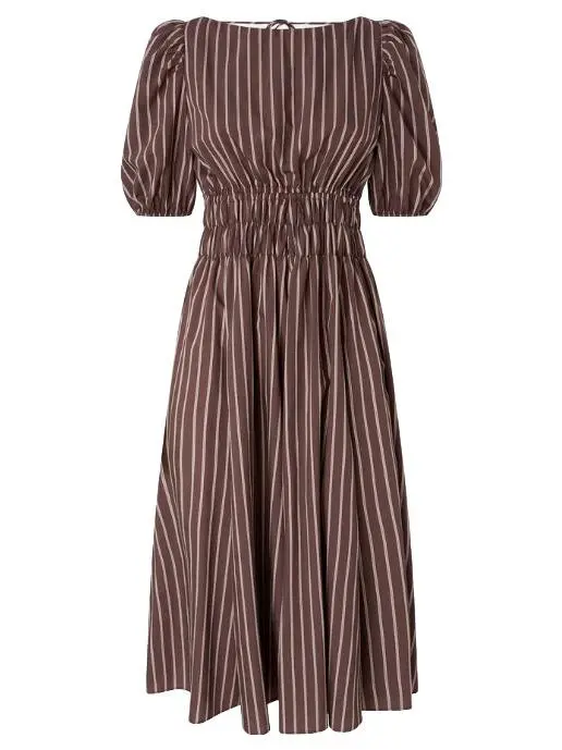 Pinko Ethel Stripe Midi Dress - Marrone/rosa