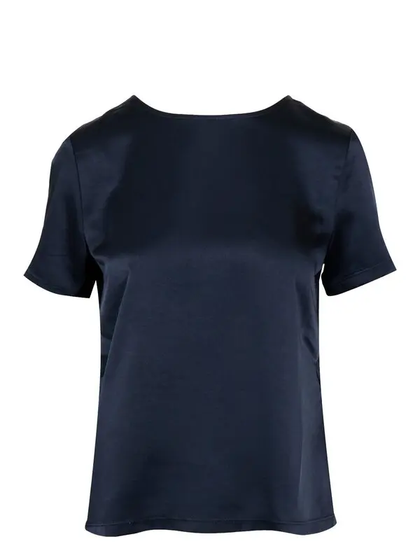 Max Mara Satin And Jersey Top - Blue