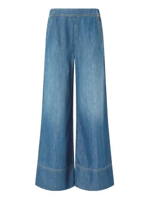 Pinko Spiaggia Wide-leg Pants - Denim
