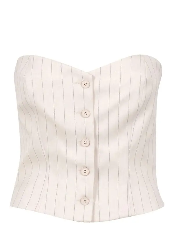 ANIYE BY Pinstripe Top - White