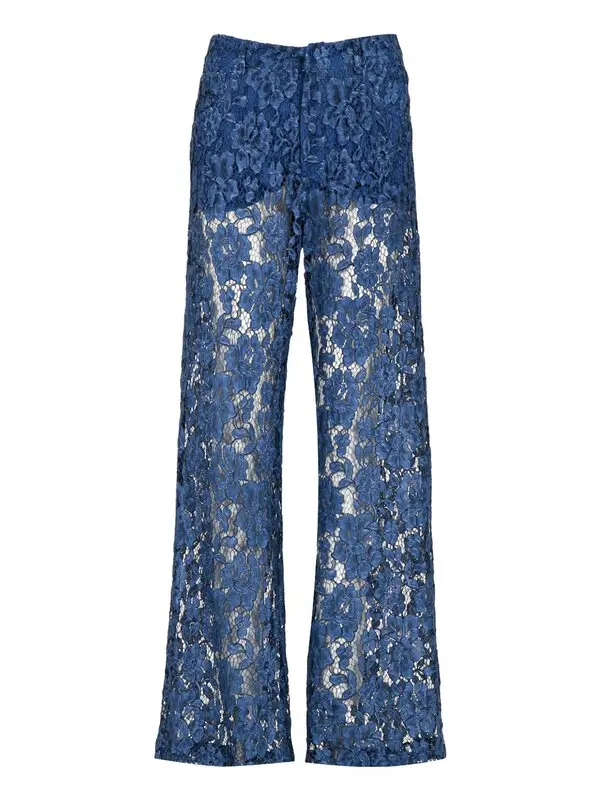 Federica Tosi Lace Wide Leg Pants - Avion Blue