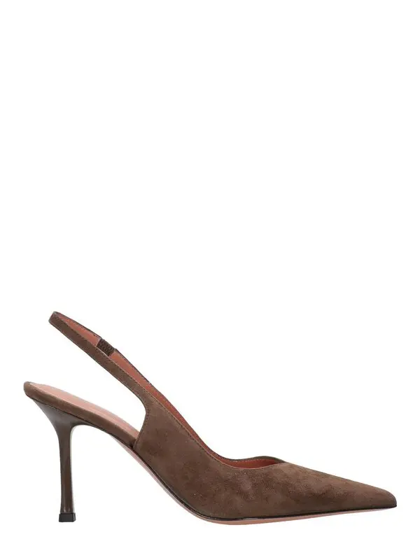 CASTAGNA Pointed Suede Slingbacks - Brown