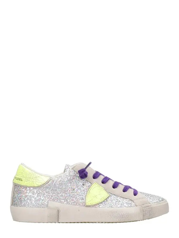 Philippe Model Glitter Sneakers - Silver