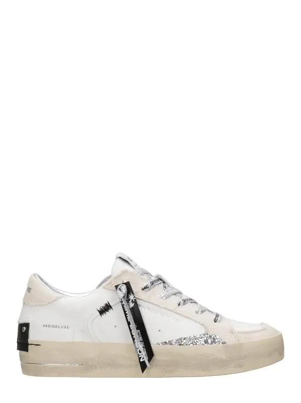 CRIME LONDON Leather Sneakers - Bianco+sabbia+argento