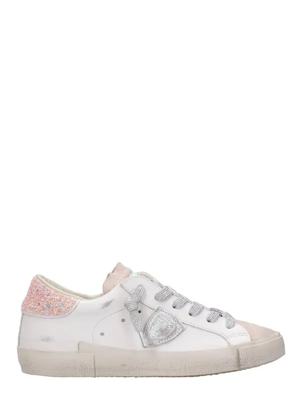 Philippe Model Leather Sneakers - Bianco+rosa