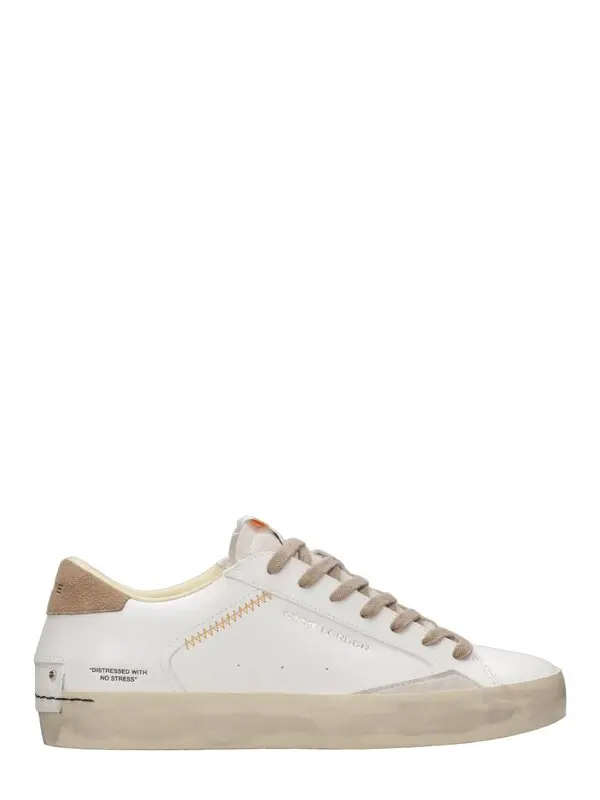 CRIME LONDON Lace Up Sneakers - Bianco+tabacco
