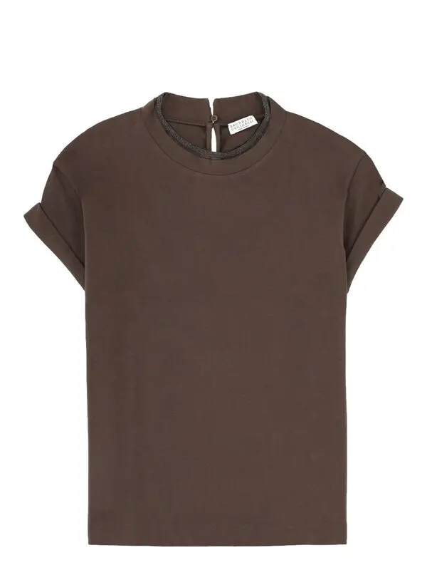 Brunello Cucinelli Cotton Jersey T-shirt - Brown