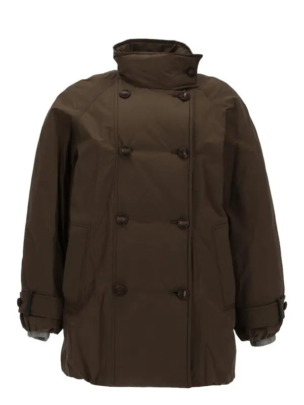 Brunello Cucinelli Double-breasted Down Jacket - Brown
