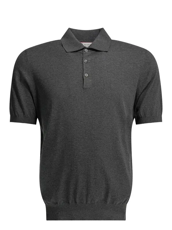 Brunello Cucinelli Polo Shirt With Buttons - Grey