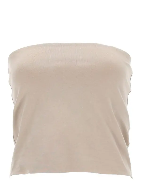 Brunello Cucinelli Cotton Bandeau Top - Beige