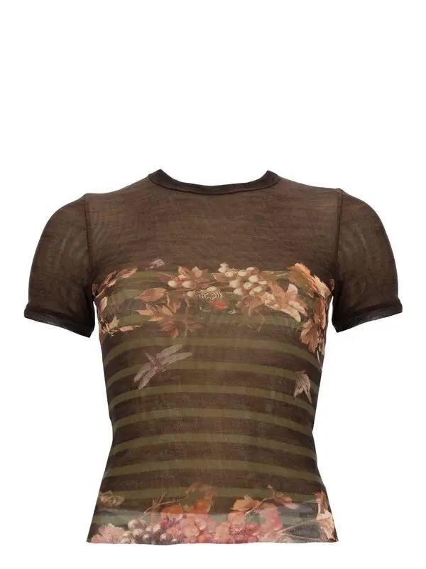 JEAN PAUL GAULTIER T-shirt With 'marinière Grape' Print - Multicolour