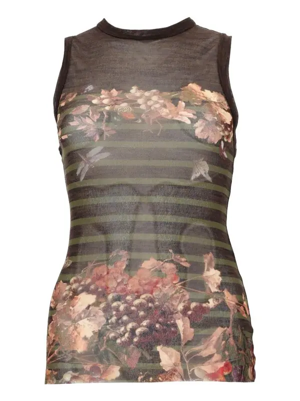 JEAN PAUL GAULTIER Mariniere Grape Print Top - Multicolour