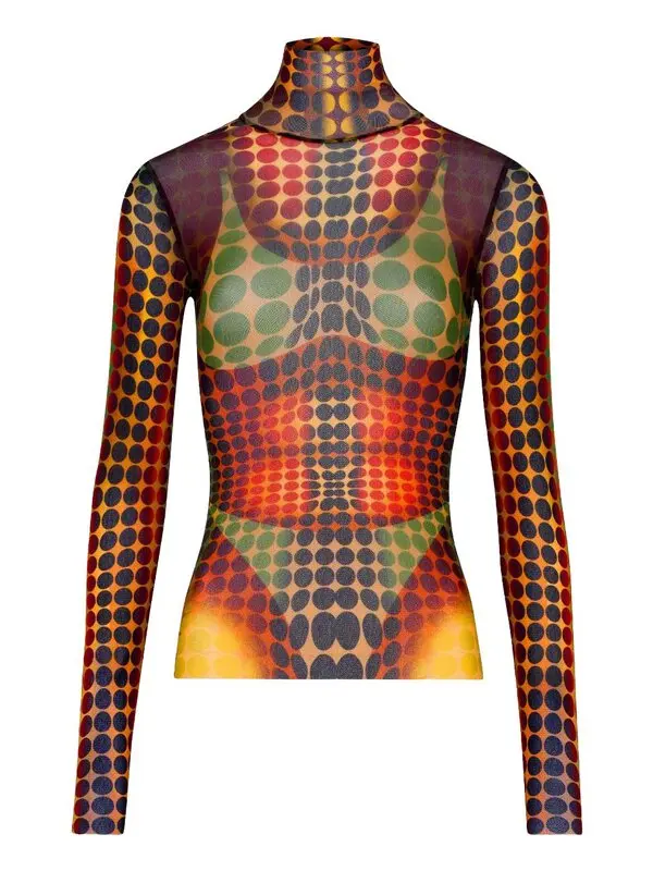 JEAN PAUL GAULTIER Printed High Neck Top - Multicolour