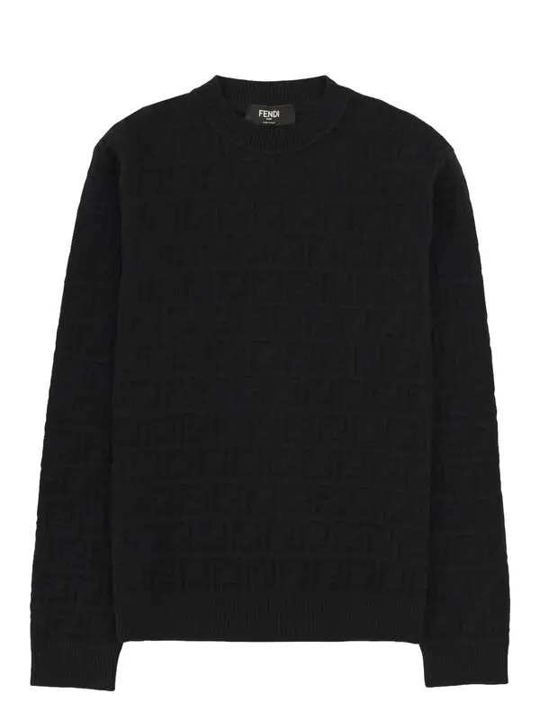 Fendi Ff Weave Jersey - Black