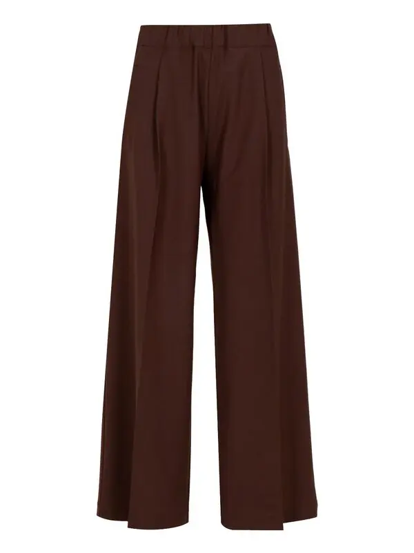 SEMICOUTURE Wide Leg Trousers - Cioccolato