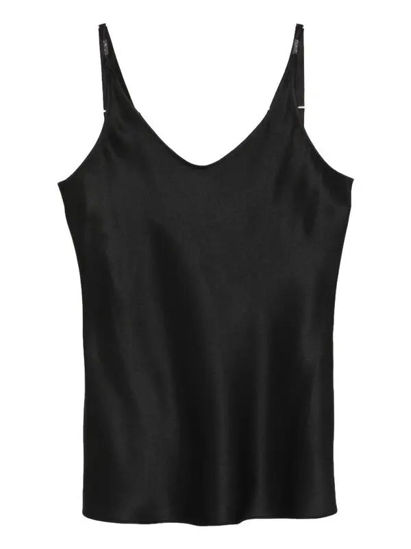 Brunello Cucinelli Sleeveless Silk Top - Black