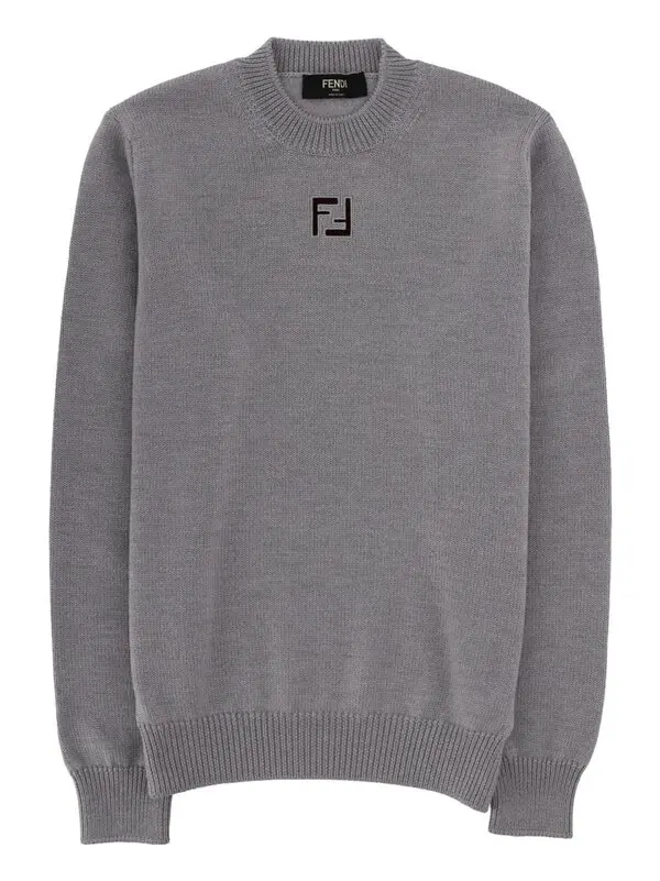 Fendi Regular Fit Virgin Wool Jersey - Grey