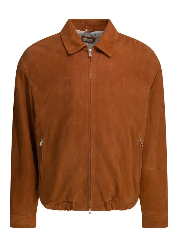 Brunello Cucinelli Lightweight Suede Jacket - Bordeaux