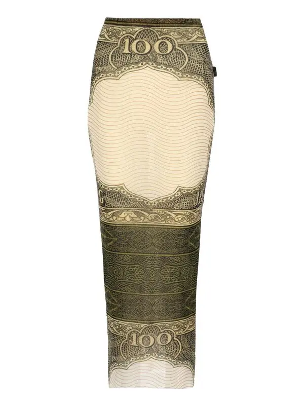 JEAN PAUL GAULTIER Long Skirt With 'cartouche' Print - Multicolour