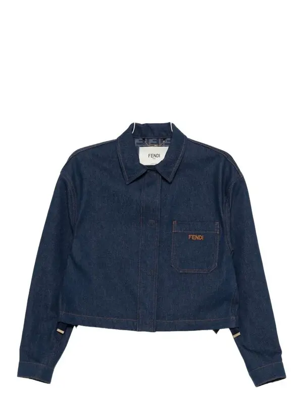 Fendi Ff Reverse Denim Jacket - Blue