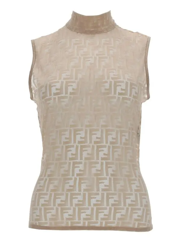 Fendi Ff Lace Top - Beige