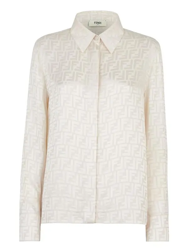Fendi Ff Silk Shirt - Ivory