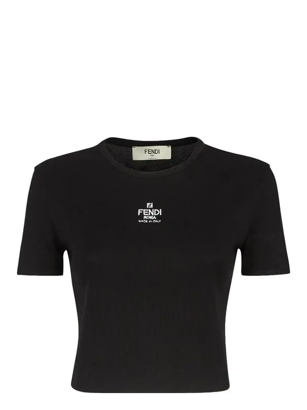Fendi Tops With Logo - Black