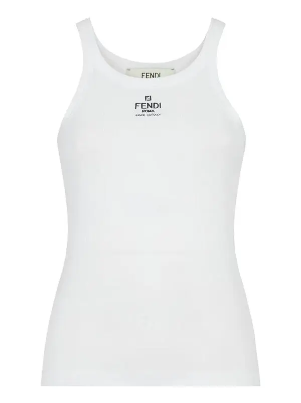 Fendi Top With Embroidered Logo - White