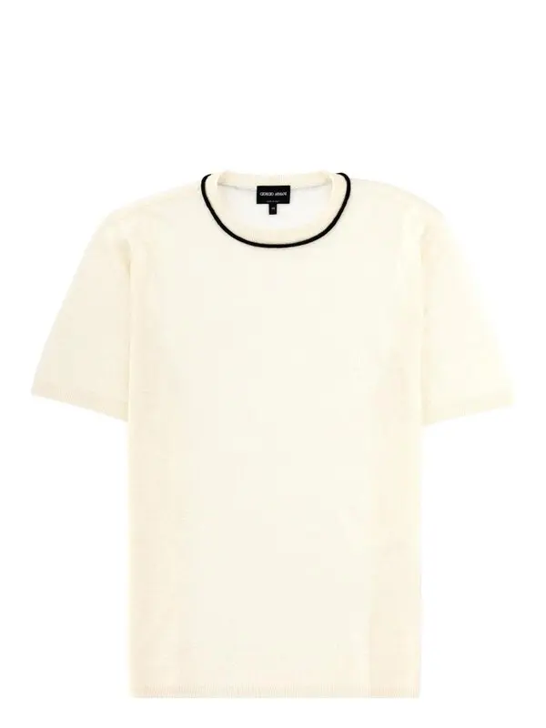 Giorgio Armani Linen And Silk T-shirt - Ivory