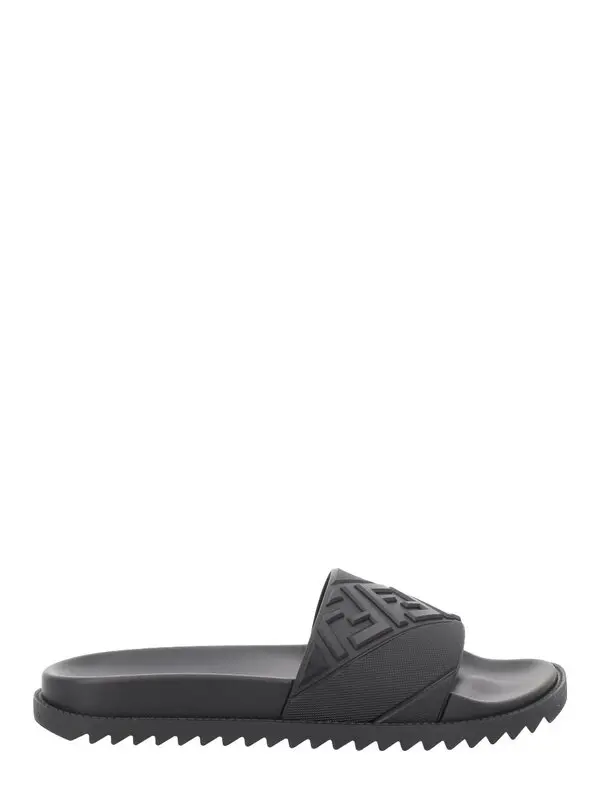 Fendi Sandal With Logo - Black