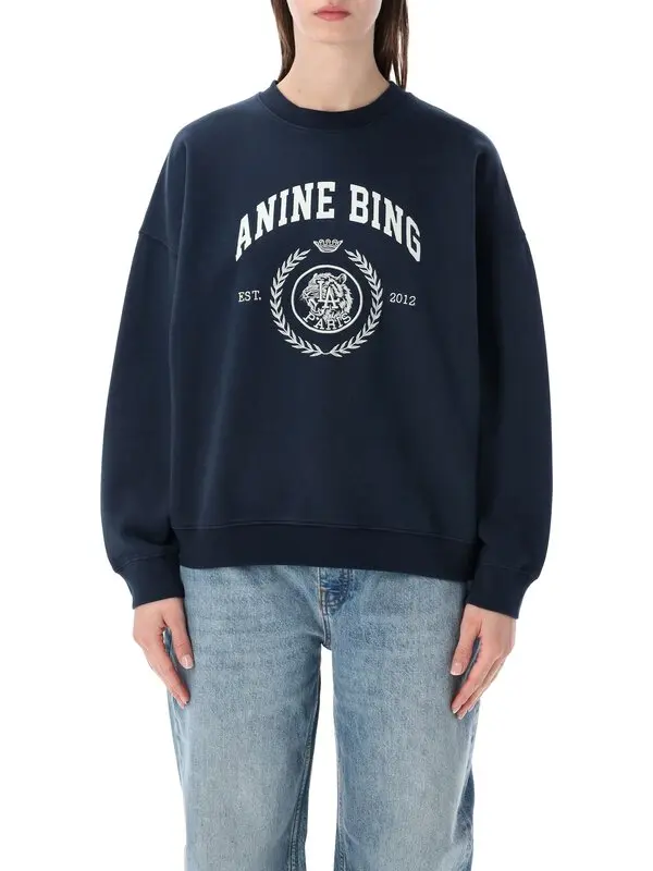 ANINE BING Miles Collegiate Sweatshirt - Blue