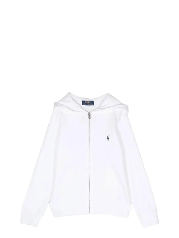 Polo Ralph Lauren Hooded Full Zip Cotton Hoodie - White