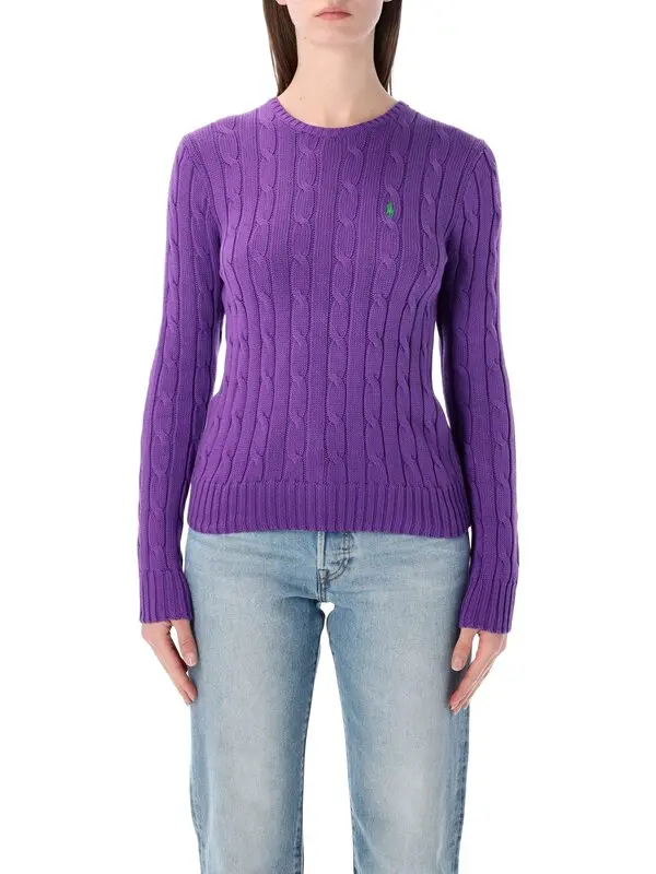Polo Ralph Lauren Cable-knit Crewneck Sweater - Magenta Violet