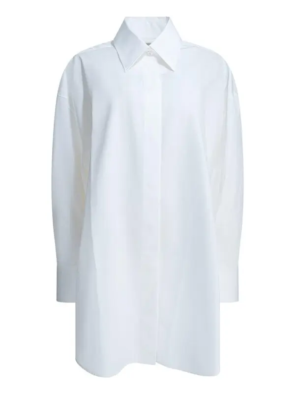Givenchy Asymmetrical Cotton Poplin Shirt - White