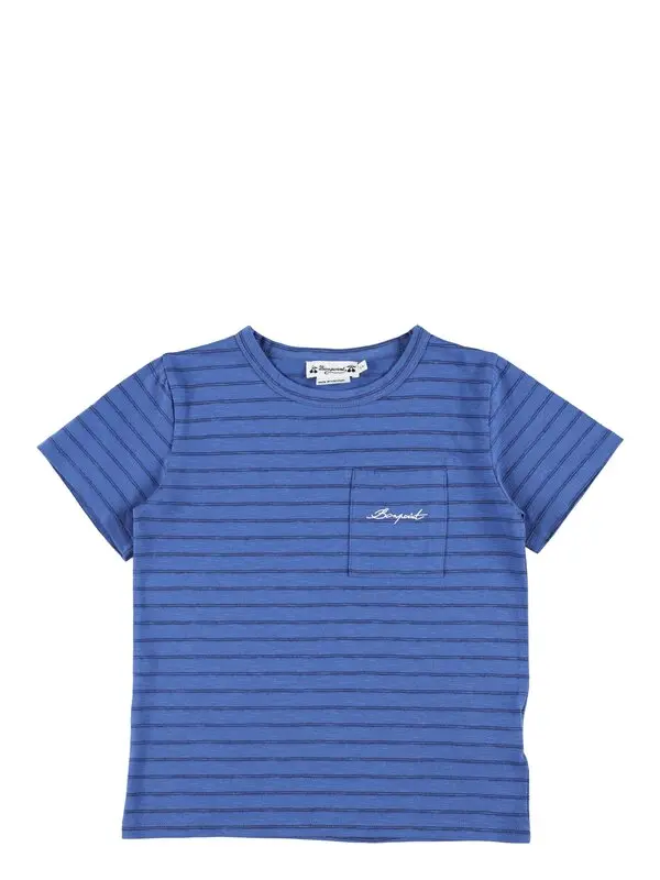 Bonpoint Boy's Striped Organic Cotton T-shirt - Blue Intense