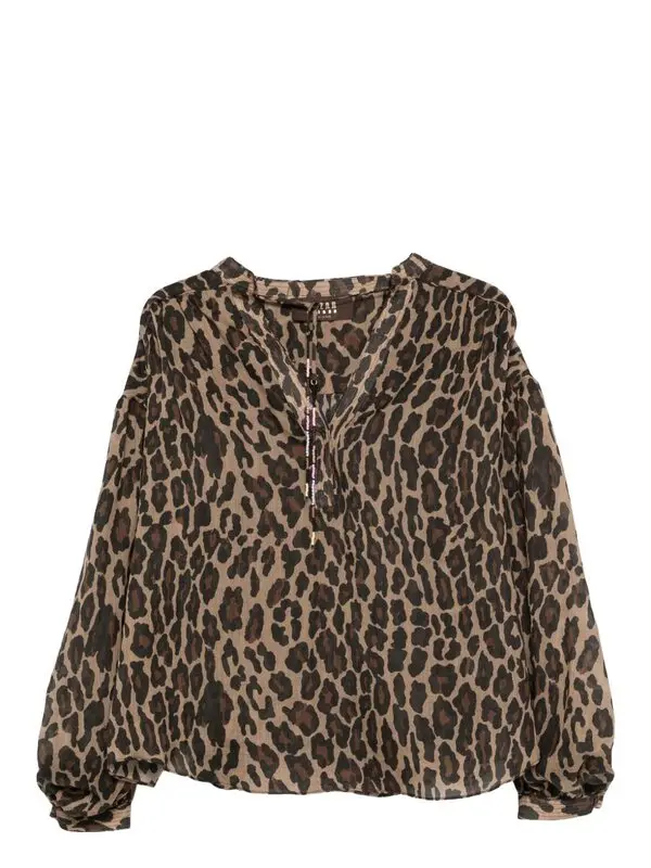 BAZAR DELUXE Leopard Print Blouse - Brown