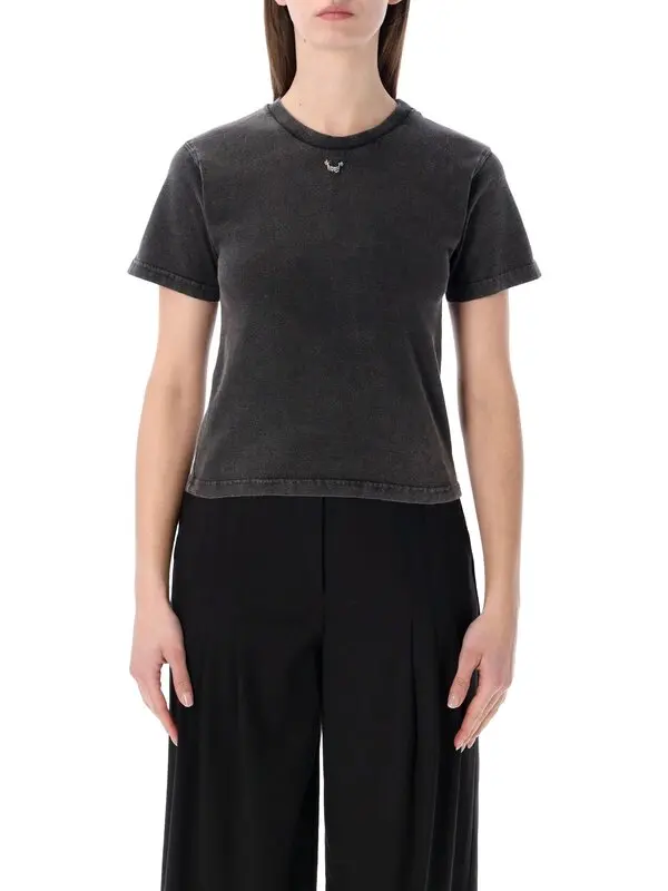 Ottolinger Fitted T-shirt With Pierced Detail - Washed Black