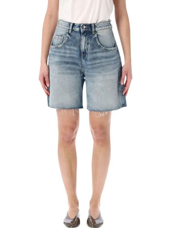 ICON DENIM LOS ANGELES Lea Denim Shorts - Smoke Blue