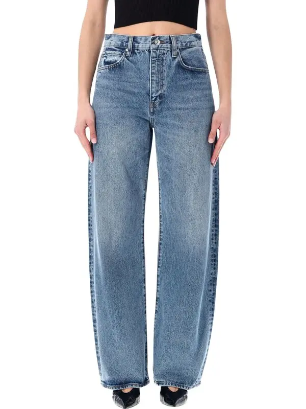 FRAME The Bow Wide Leg Jeans - Rapture Raw Blue