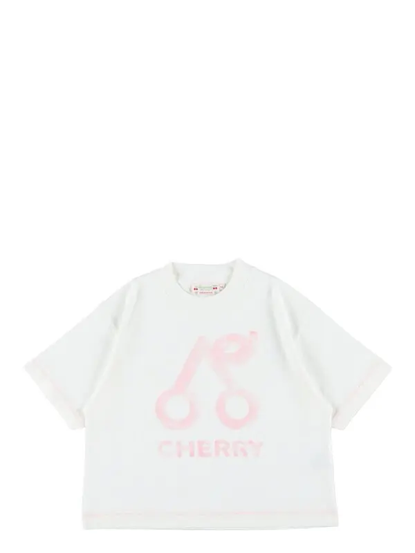 Bonpoint T-shirt With Cherry Print - Milk White
