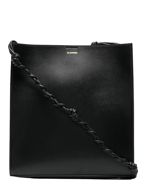 JIL SANDER Medium Leather Tangle Shoulder Bag - Black