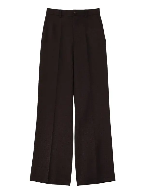Gucci Silk Jacquard Trousers - Brown