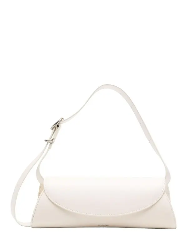 JIL SANDER Cannolo Small Leather Shoulder Bag - White