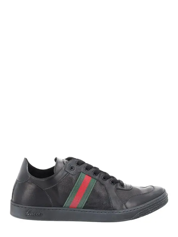 Gucci Leather Effect Sneakers - Black