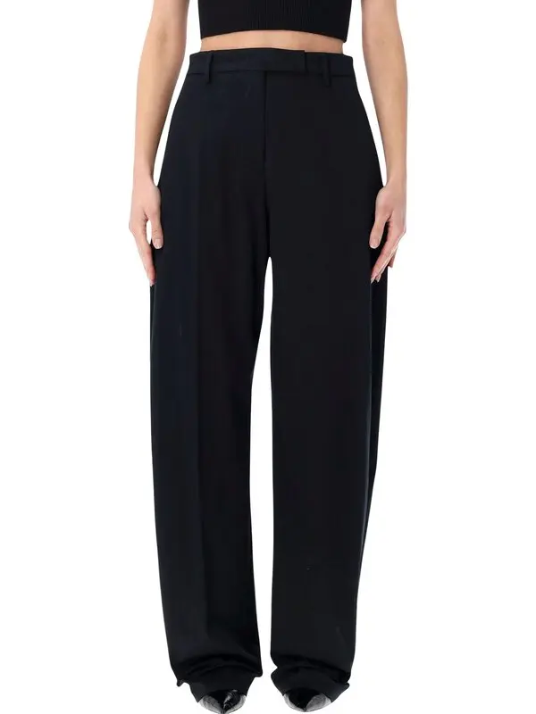 THE LATEST Tailored Straight Leg Trousers - Black