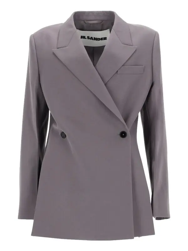JIL SANDER Double-breasted Wool Jacket - Grey