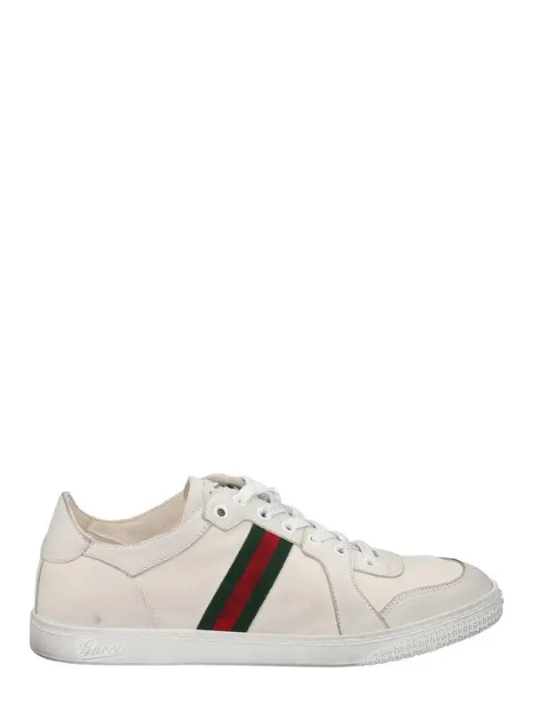 Gucci Stretch Leather Effect Sneakers - White