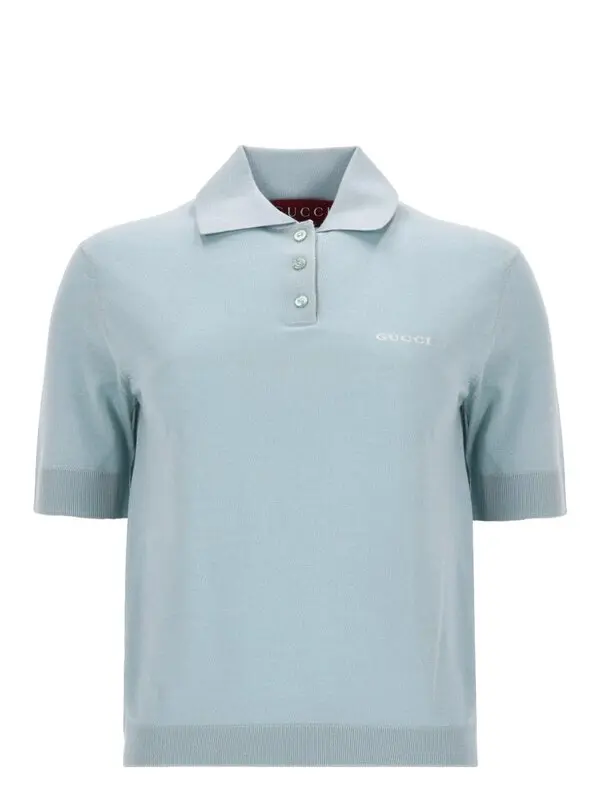 Gucci Polo With Logo - Azure