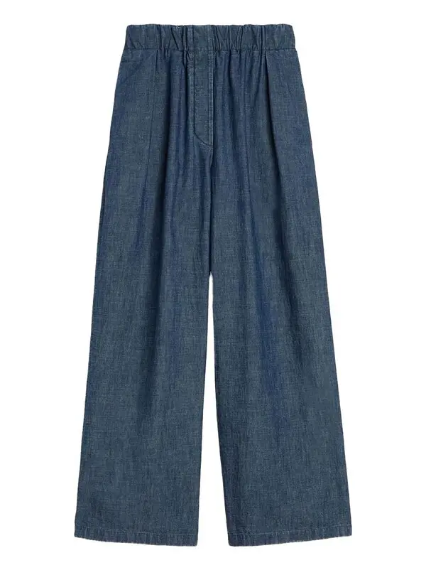 JIL SANDER Cotton Wide-leg Trousers - Blue